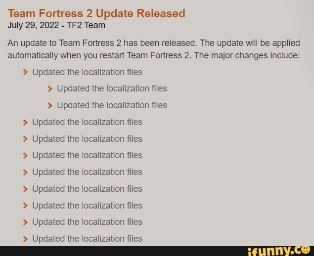 Team Fortress 2 Update Released July 29, 2022 - Team An update to Team ...