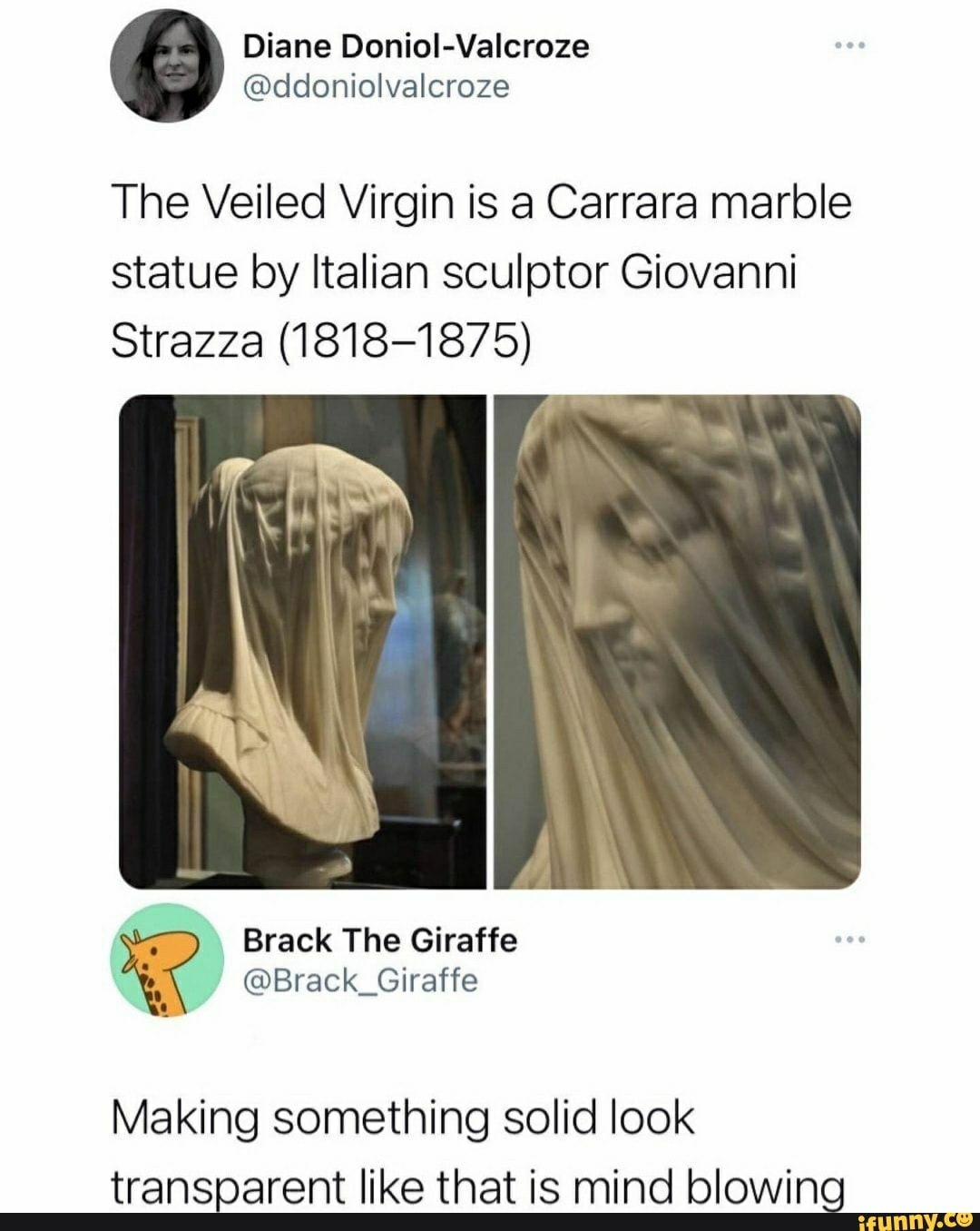 The Veiled Virgin is a Carrara marble statue by Italian sculptor ...