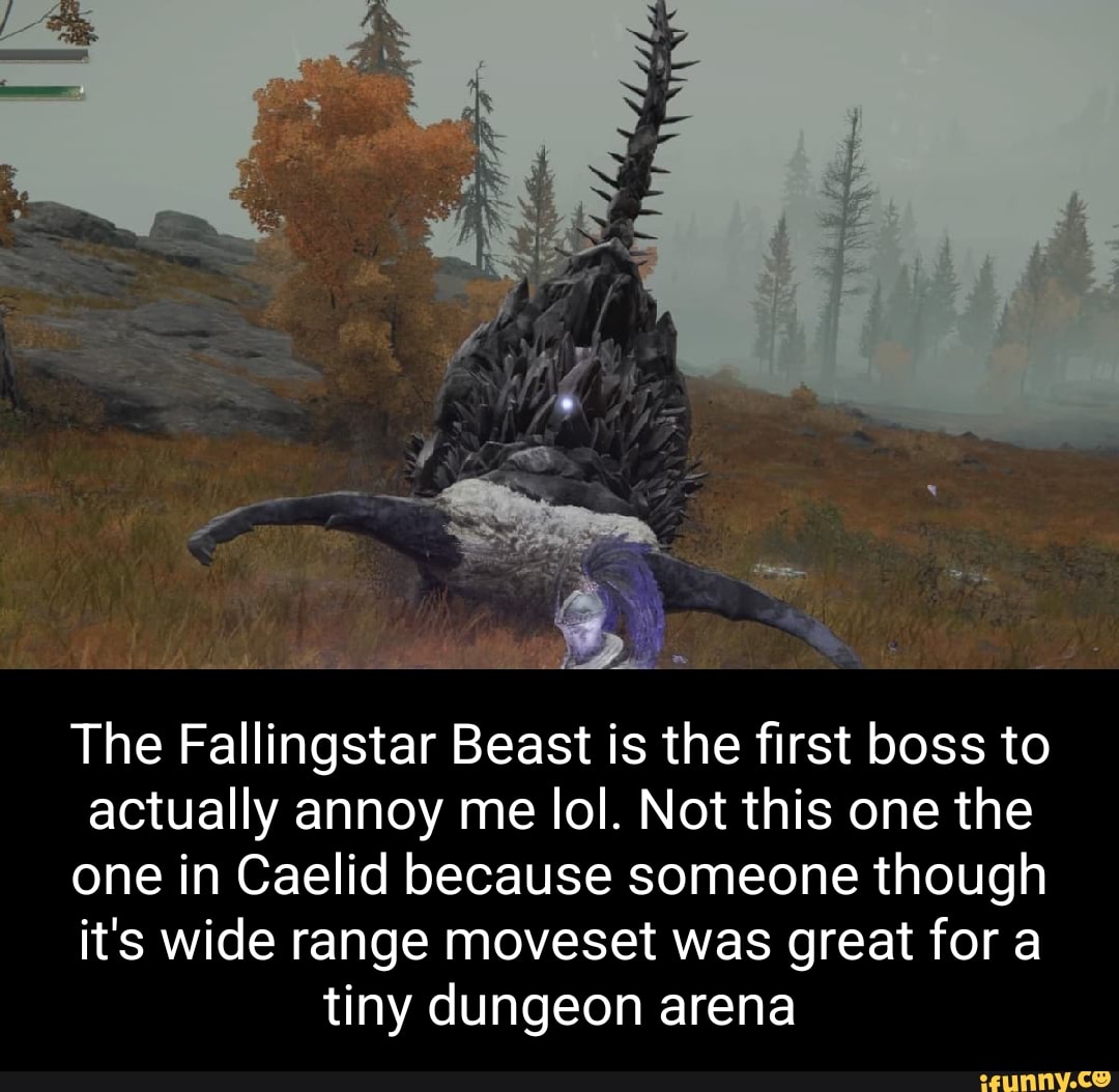Te The Fallingstar Beast is the first boss to actually annoy me lol ...