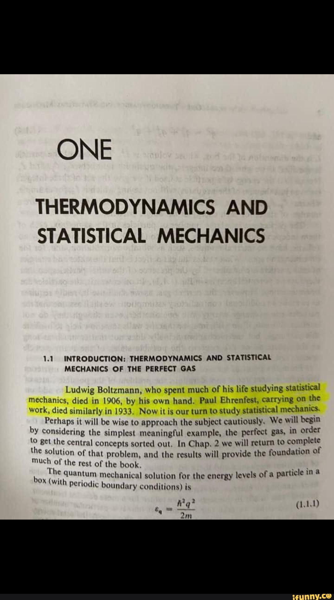 ONE THERMODYNAMICS AND STATISTICAL MECHANICS 1.1 INTRODUCTION ...