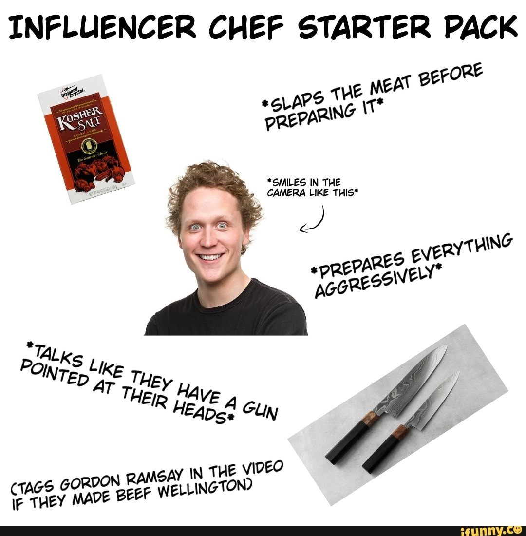 INFLUENCER CHEF STARTER PACK THE RING *SMILES IN THE CAMERA LIKE THIS ...