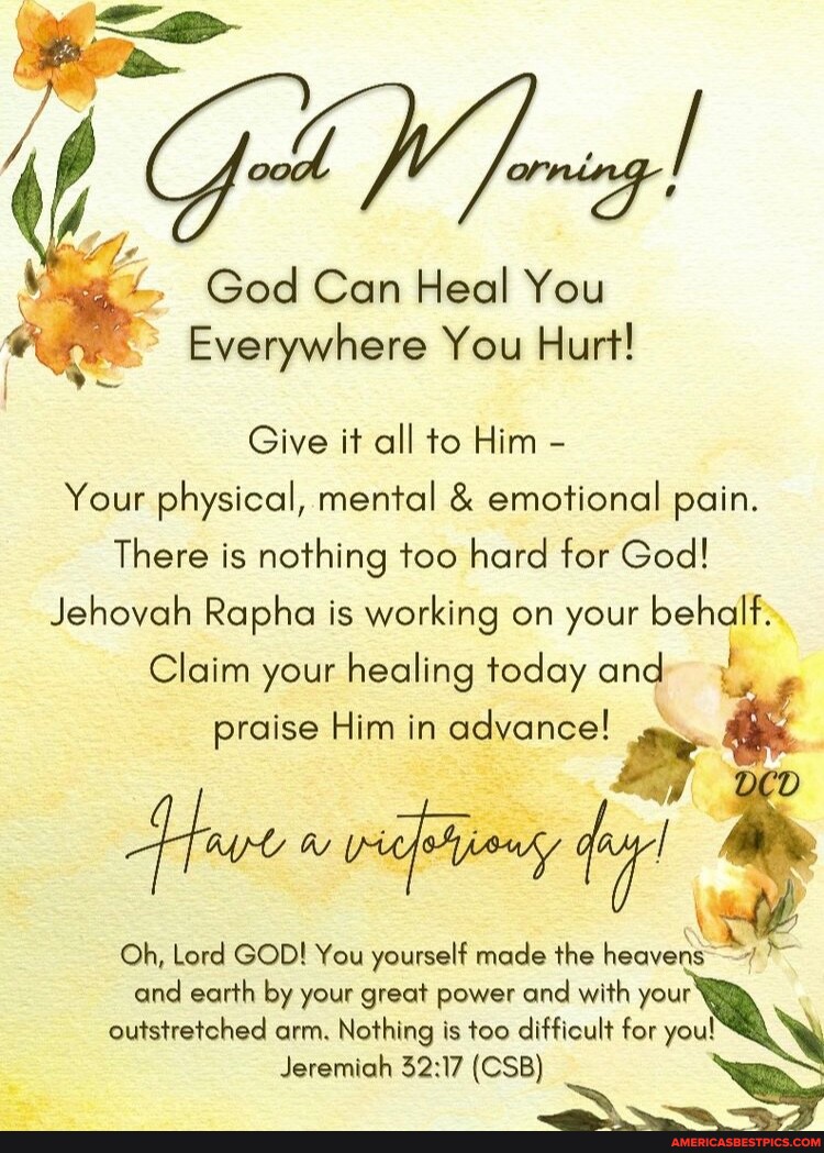 BOD: God Can Heal You Everywhere You Hurt! Give it all to Him - Your ...