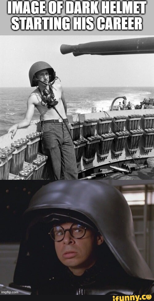 IMAGE OF DARK HELMET STARTING HIS CAREER - iFunny