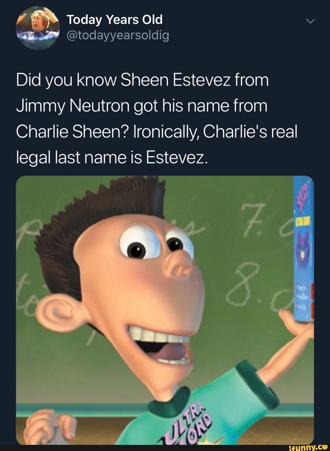 Did You Know Sheen Estevez From Jimmy Neutron Got His Name From Charlie