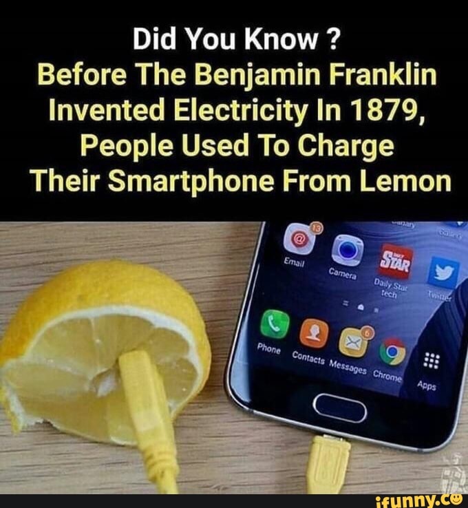 Did You Know ? Before The Benjamin Franklin Invented Electricity In ...