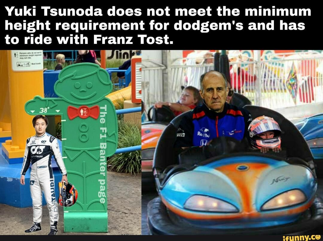 Yuki Tsunoda Does Not Meet The Minimum Height Requirement For Dodgem s yuki-tsunoda-does-not-meet-the-minimum-height-requirement-for-dodgem-s