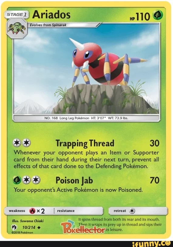 Svce1) Ariados wll0 @ Evolves from Spinarak NO. 168 Long Leg Pokemon HT ...