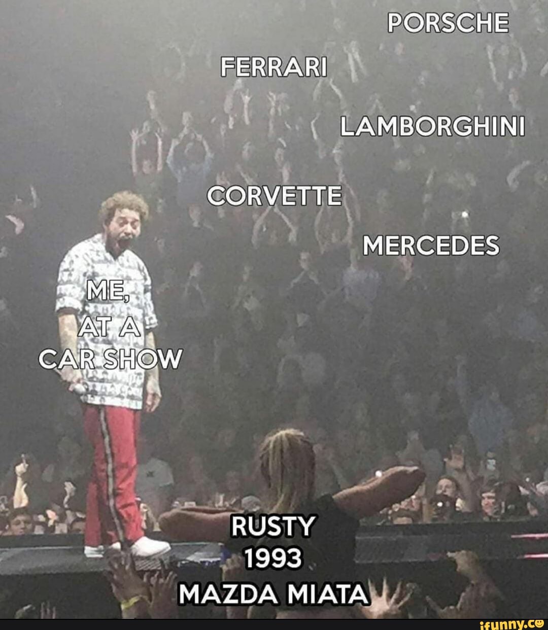 PORSCHE FERRARI LAMBORGHINI CORVETTE MERCEDES CARKSHOW RUSTY 1993 MAZDA ...