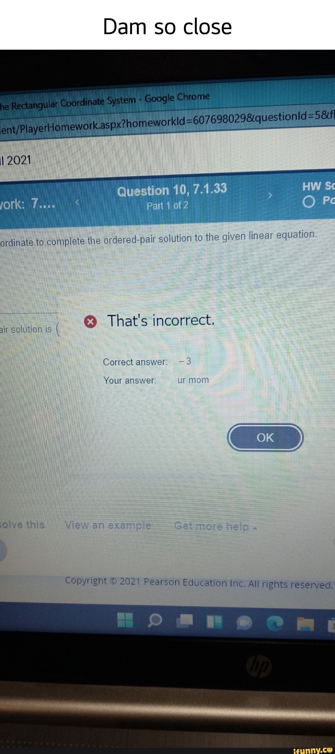 Dam so close 2021 brdinate to, complete the ordered-pair solution to he ...