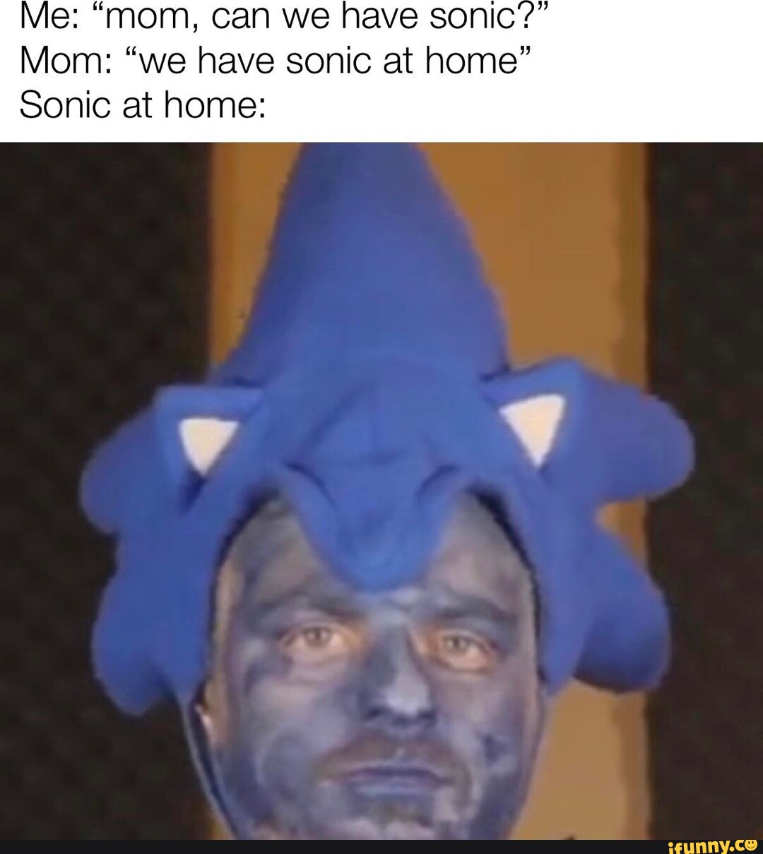 Me: "mom, can we have sonic?" Mom: "we have sonic at home" Sonic at ...