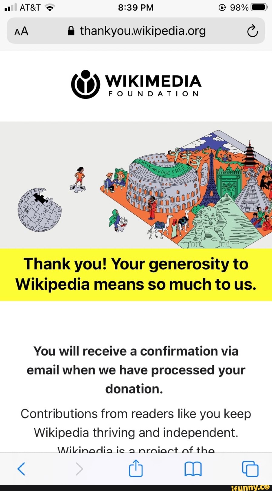 AA PM WIKIMEDIA FOUNDATION Thank you! Your generosity to Wikipedia ...
