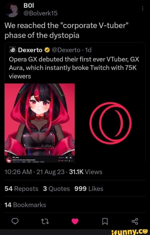 @Bolverk15 We reached the "corporate V-tuber" phase of the dystopia ...