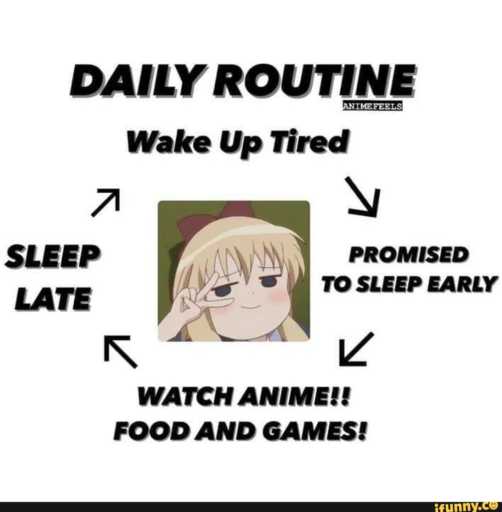 DAILY ROUTINE Wake Up Tired PROMISED TO SLEEP EARLY WATCH ANIME!! FOOD ...