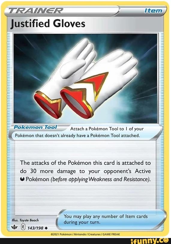 TRAINEF? Justified Gloves Pokemon Toot Attach a Pokemon Tool to of your ...