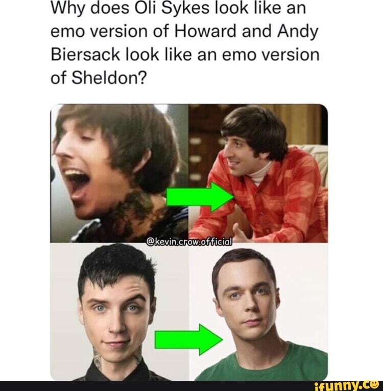 Why does Oli Sykes look like an emo version of Howard and Andy Biersack ...