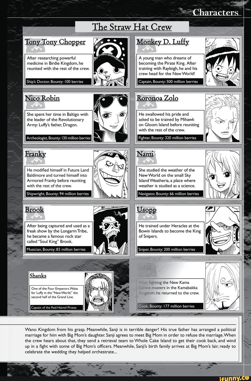 The Straw Hat Crew Monkey D. Luffy Characters 'A young man who dreams ...