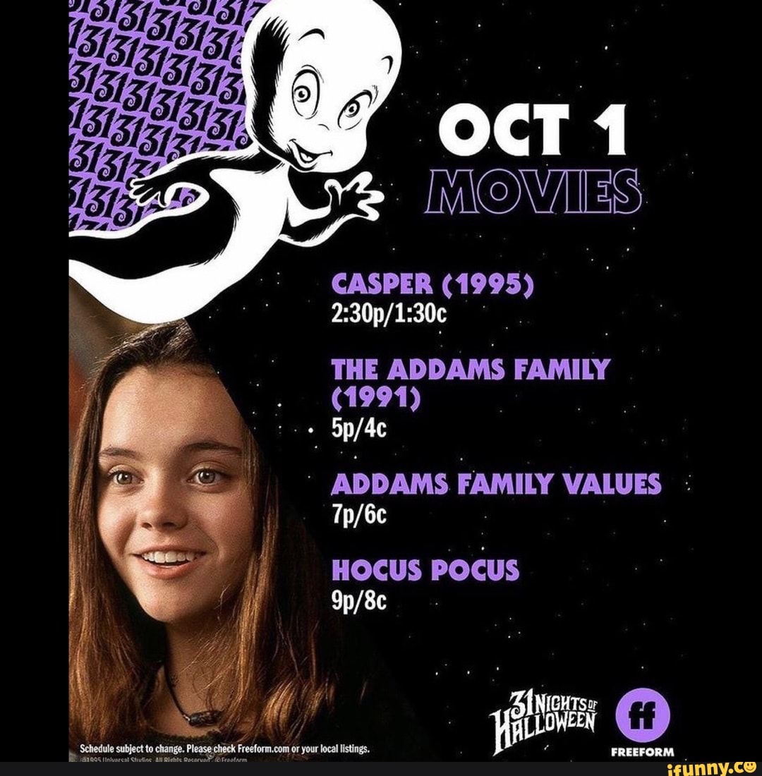MOVIES CASPER (1995) THE ADDAMS FAMILY ADDAMS FAMILY VALUES HOCUS POCUS ...