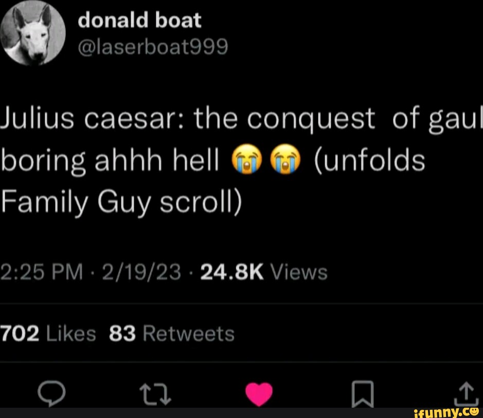 Donald boat @laserboat999 Julius caesar: the conquest of gaul boring ...