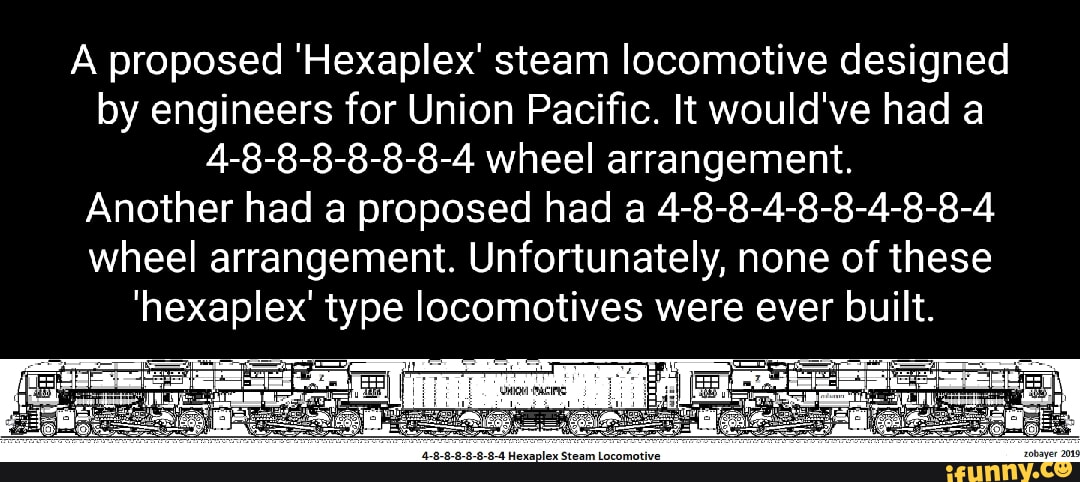 A proposed 'Hexaplex' steam locomotive designed by engineers for Union ...