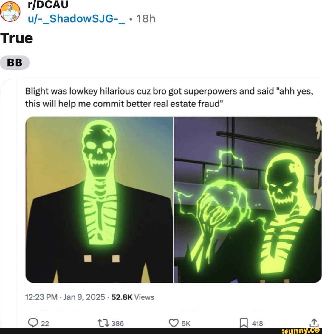 True BB Blight was lowkey hilarious cuz bro got superpowers and said ...
