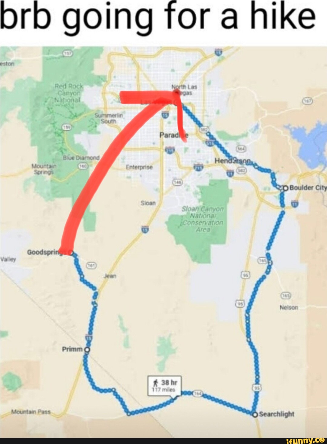 Brb going for a hike eston Mountain Spregs Boulder City Nationa ...