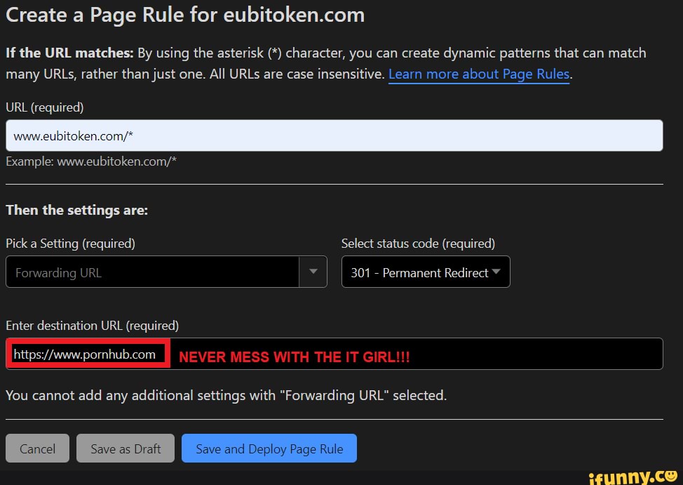 Create a Page Rule for If the URL matches: By using the asterisk ...