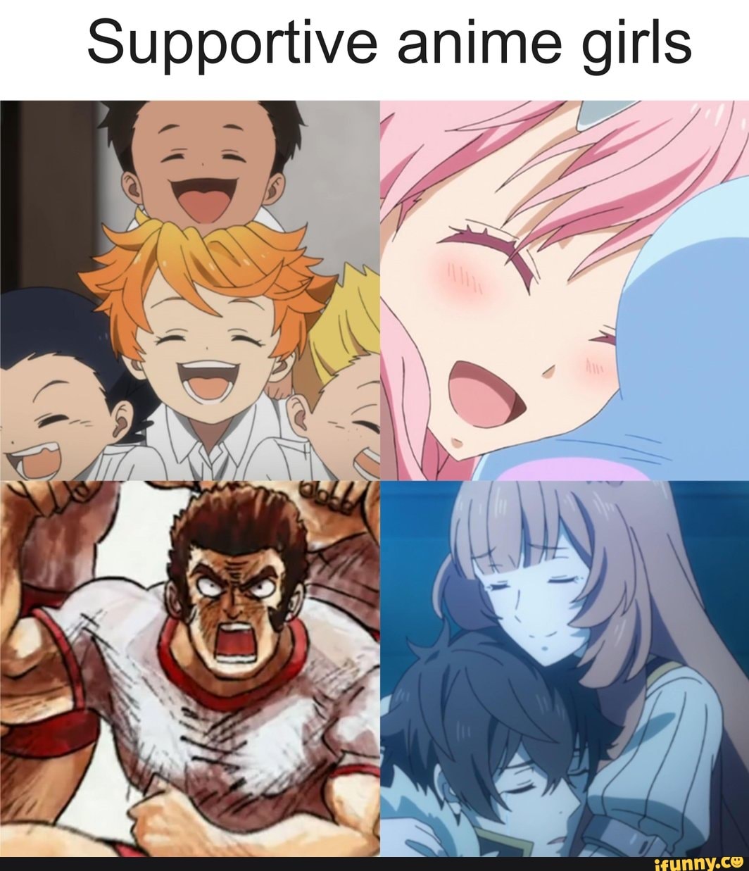 Supportive anime girls - iFunny