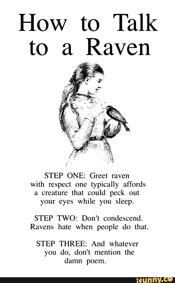 How to Talk to a Raven STEP ONE: Greet raven with respect one typically ...