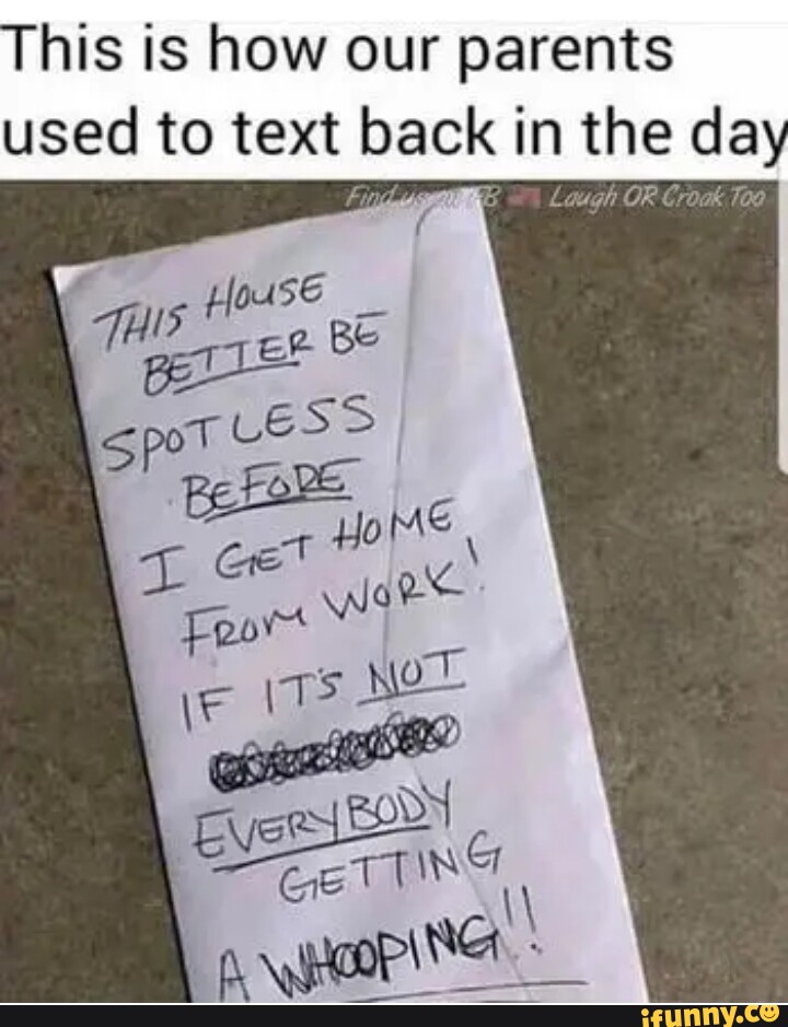 This is how our parents used to text back in the day OR Craa* Be - iFunny