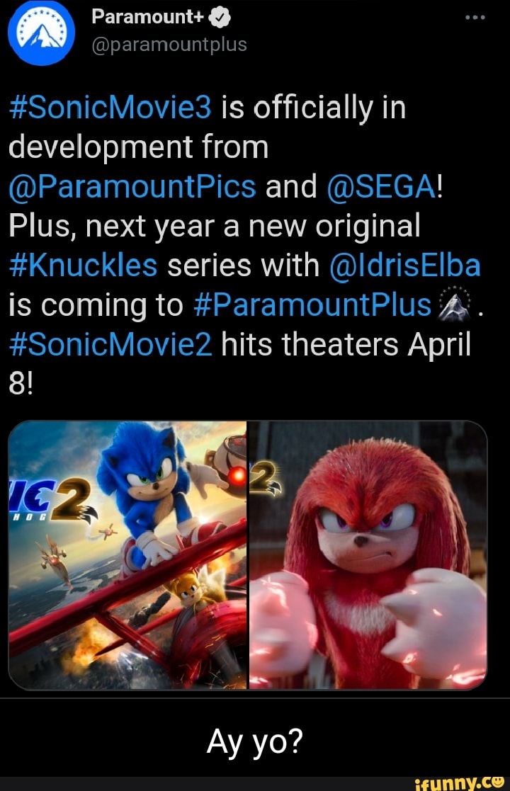 Paramount+ #SonicMovies is officially in development from ...