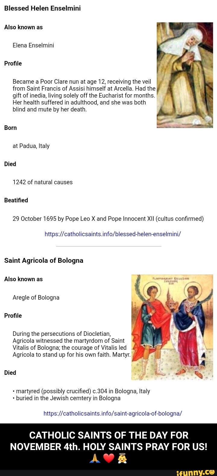 Blessed Helen Enselmini Also known as Elena Enselmini Profile Became a ...