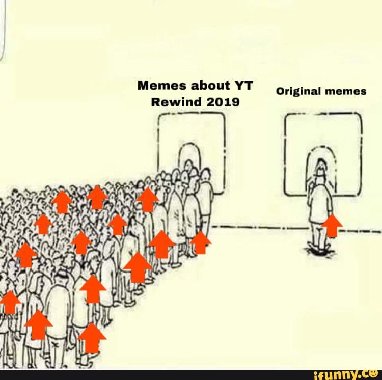 Memes about YT Original memes Rewind 2019 - iFunny