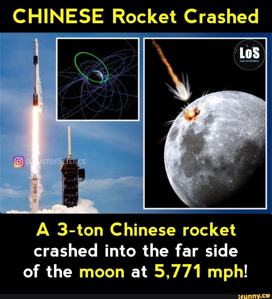 CHINESE Rocket Crashed LoS A 3-ton Chinese rocket crashed into the far ...