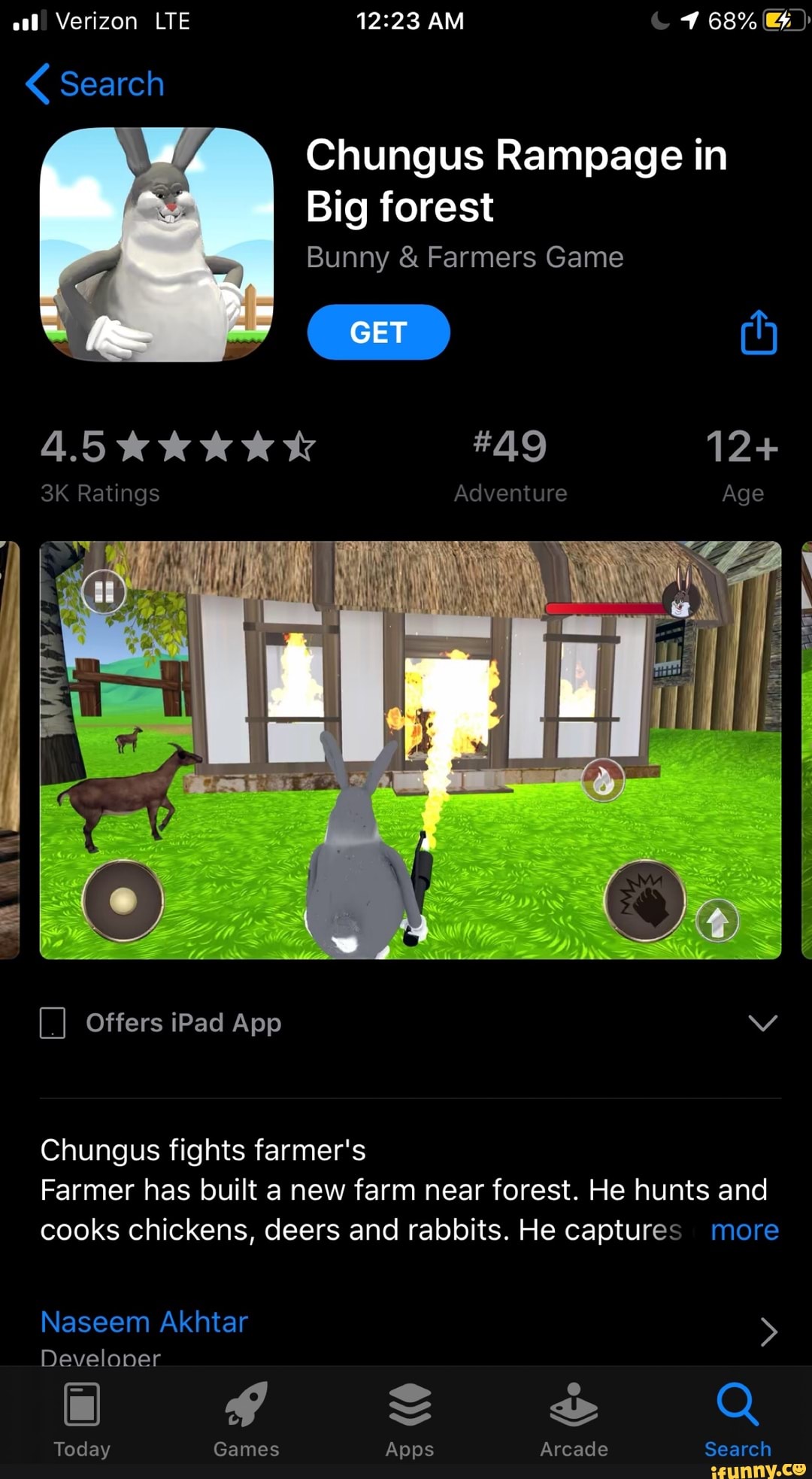 Chungus Rampage in Big forest Farmer has built a new farm near forest ...