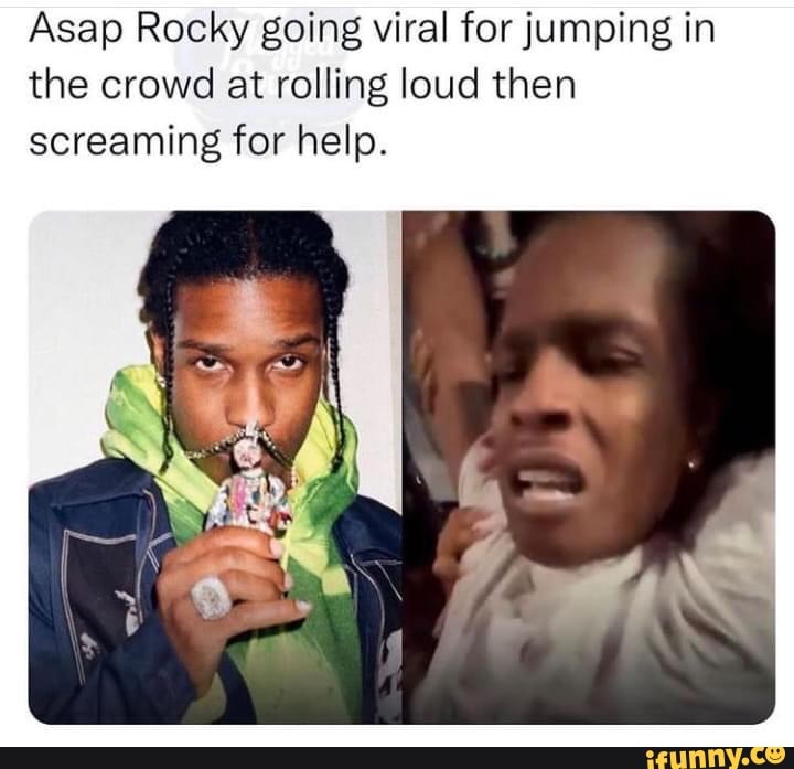 Asap Rocky going viral for jumping in the crowd at rolling loud then ...