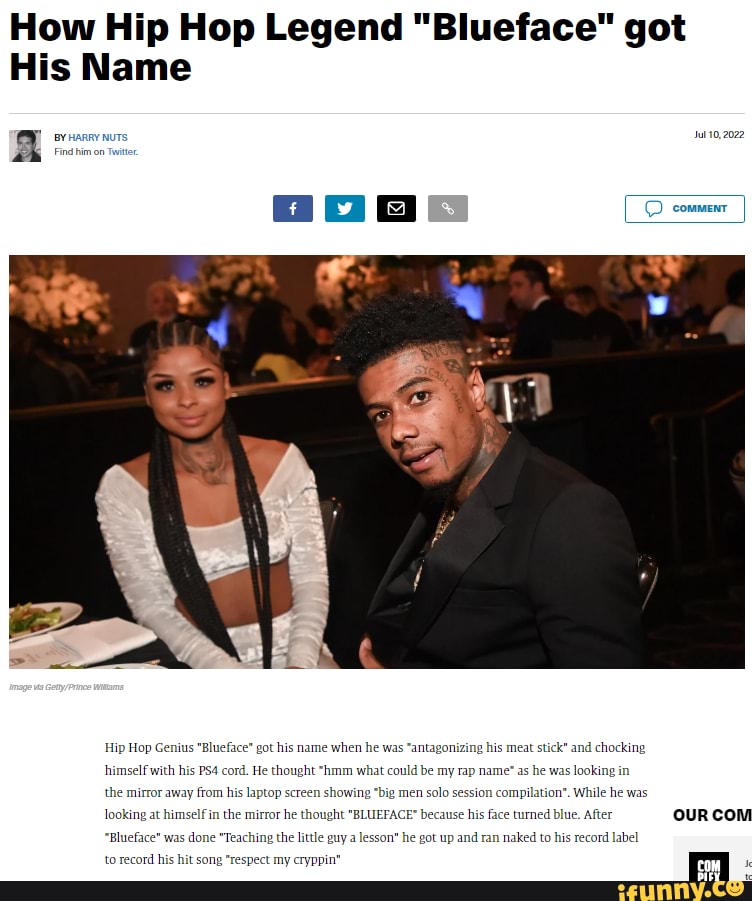 How Hip Hop Legend "Blueface" got His Name BY HARRY NUTS 10,2072 ind ...