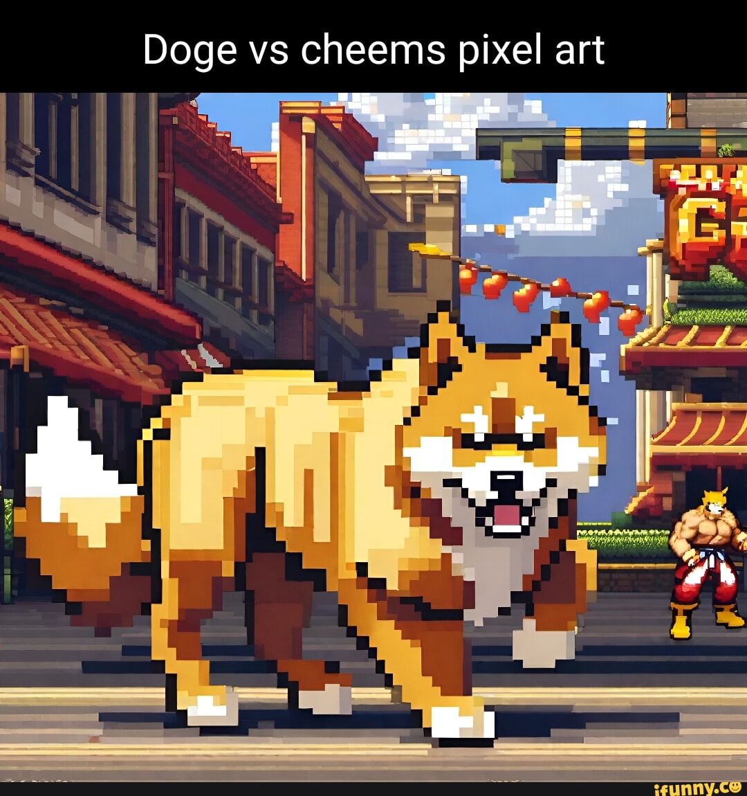 Doge vs cheems pixel art - iFunny