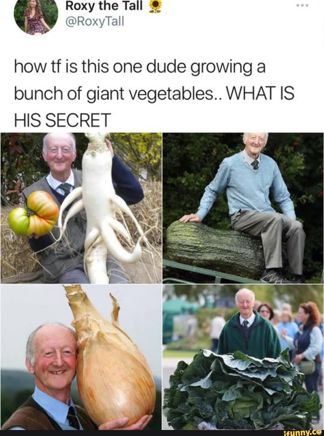 Roxy Tall @RoxyTall how tf is this one dude growing a bunch of giant ...