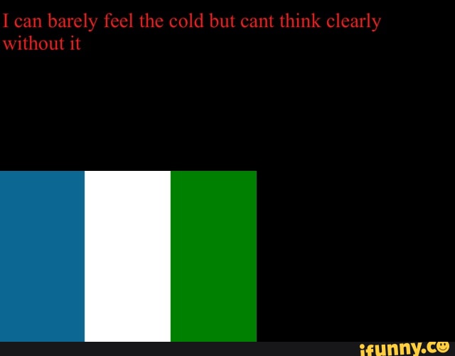 I can barely feel the cold but cant think clearly without it - iFunny