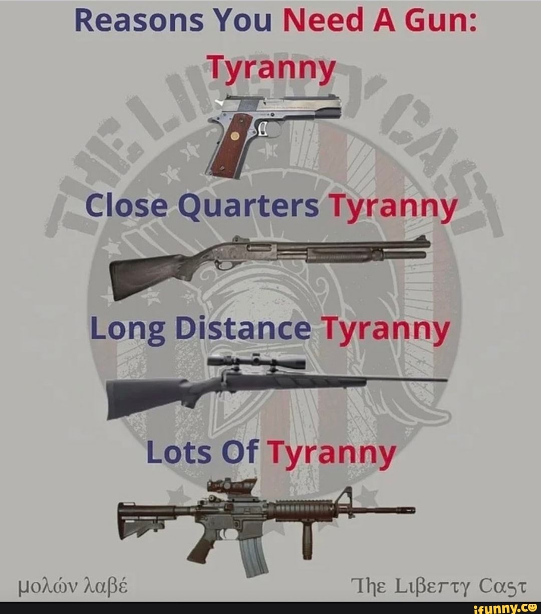 Reasons You Need A Gun: Tyranny Close Quarters Tyranny Long Distance ...