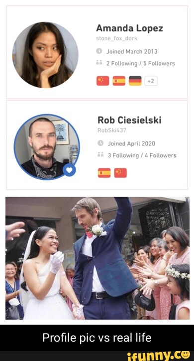 Amanda Lopez Rob Ciesielski Profile pic vs real life - seo.title