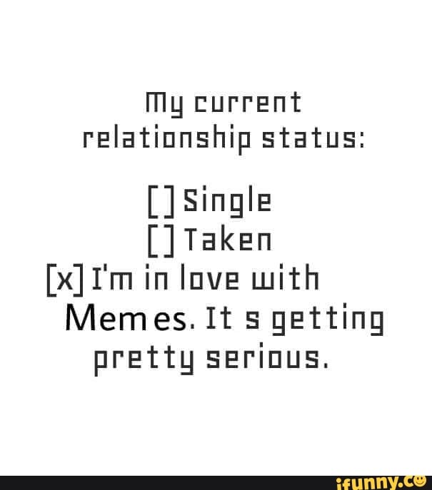 My current relationship status: Memes. Its getting pretty serious. - iFunny