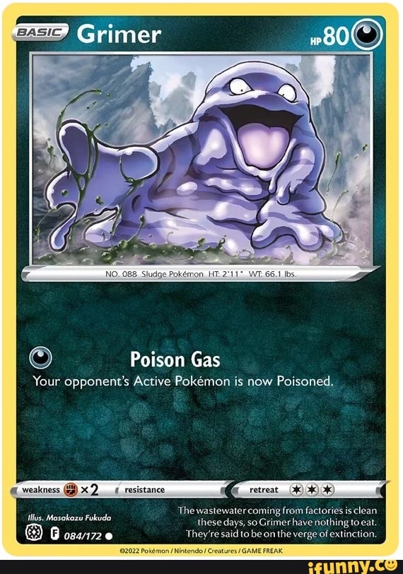 Grimer Poison Gas Your opponent's Active Pokemon is now Poisoned ...