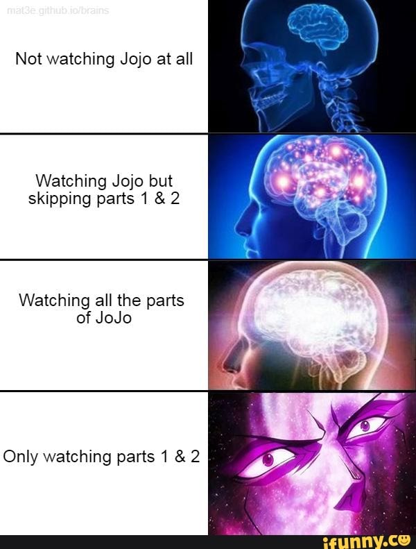 Not Watching Jojo At All Watching Jojo But Skipping Parts 1 2