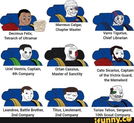 Marneus Calgar, Chapter Master Decimus Felix, Varro Tigurius, Tetrarch ...