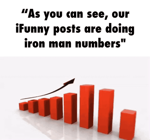 "As you can see, our iFunny posts are doing iron man numbers"