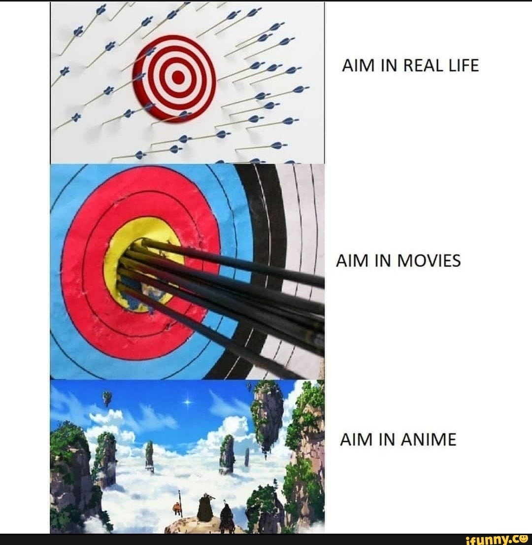 AIM IN REAL LIFE AIM IN MOVIES AIM IN ANIME - iFunny