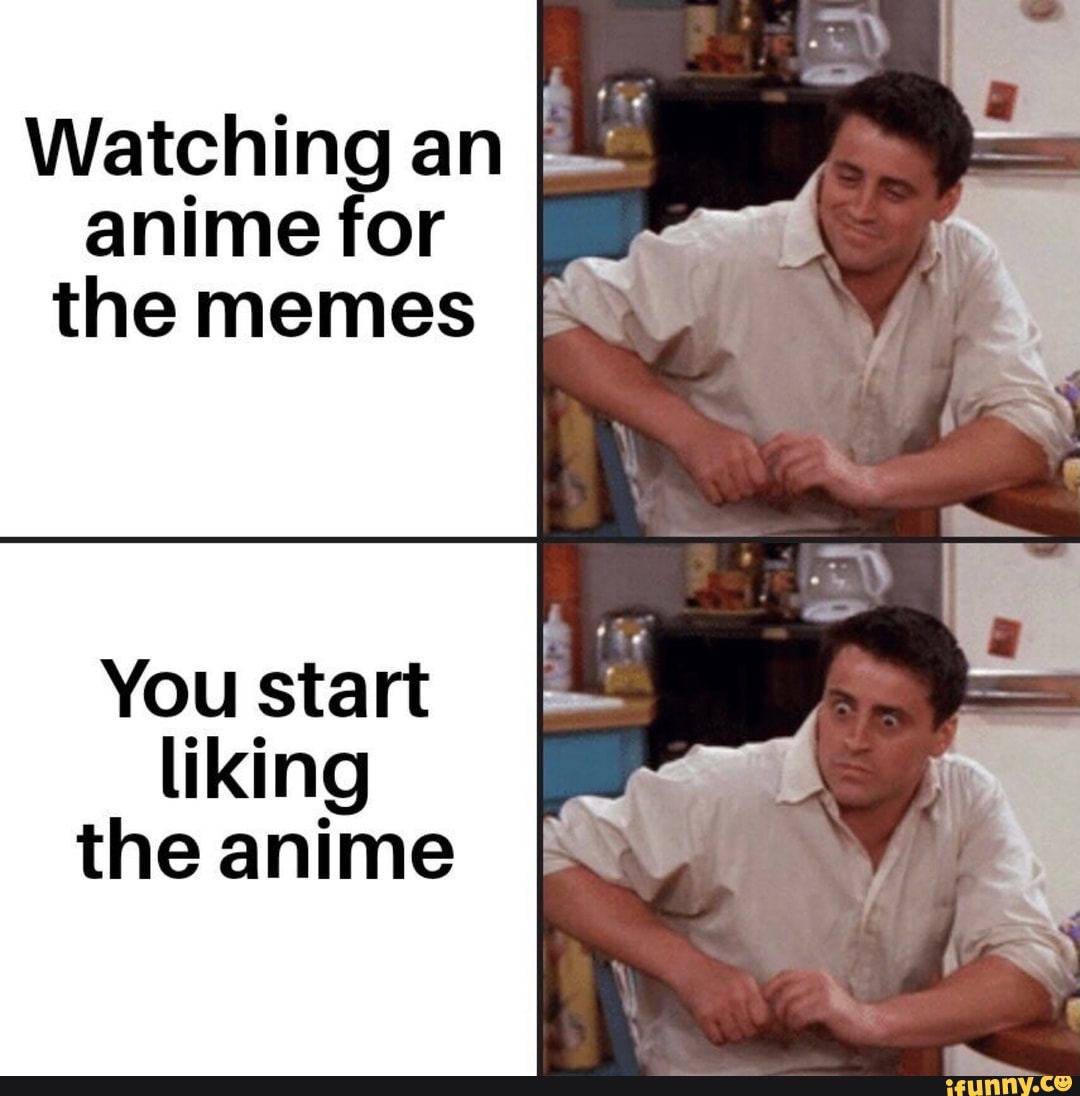 Watching an anime for the memes You start liking the anime - iFunny