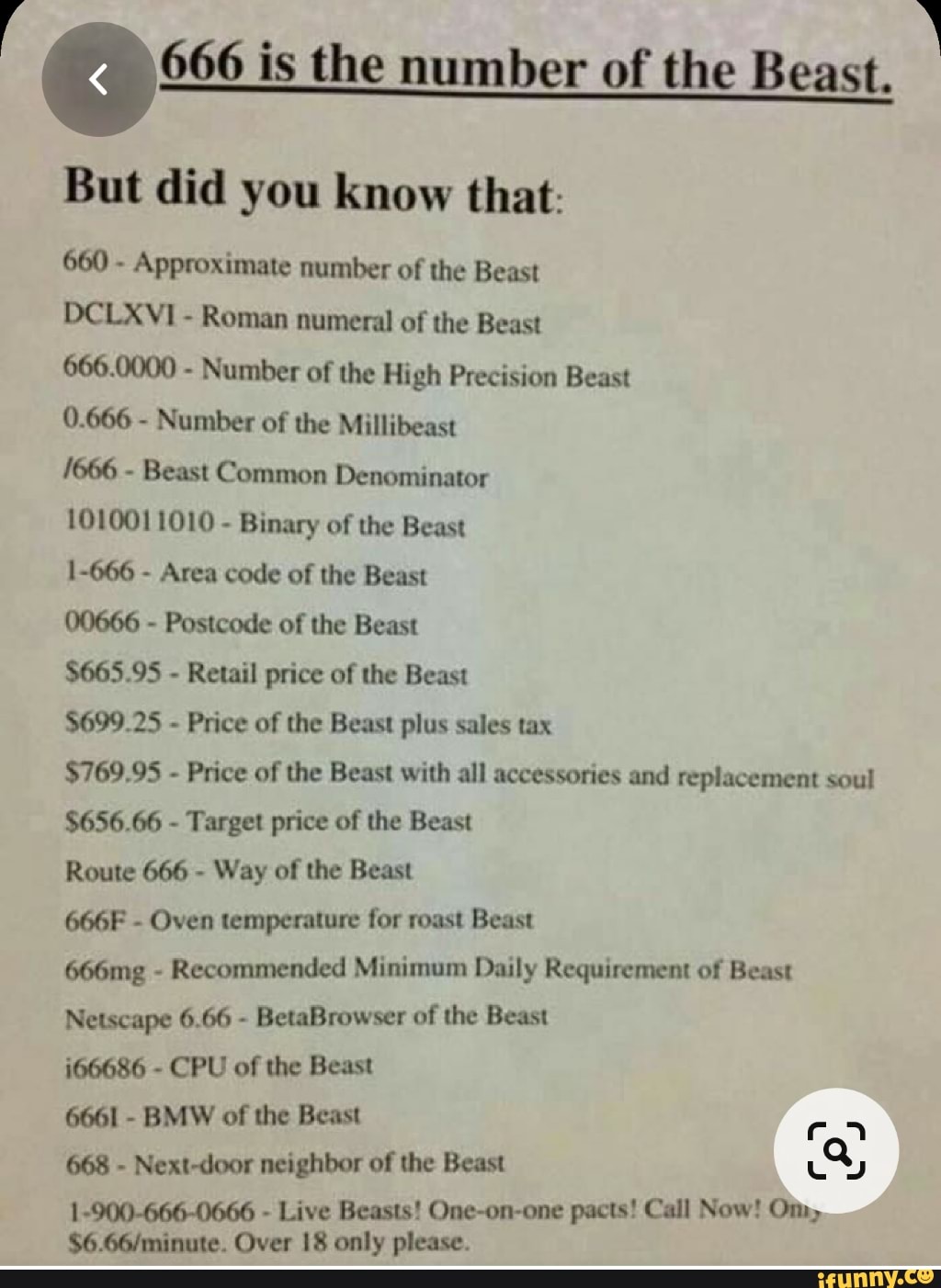 e is the number of the Beast. But did you know that: 660 Approximate ...