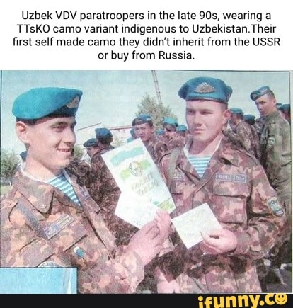 Uzbek VDV paratroopers in the late wearing a TTsKO camo variant ...